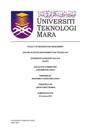 Assignment Project Declaration Form - Final - / SAT FBM Sep 2020 ...