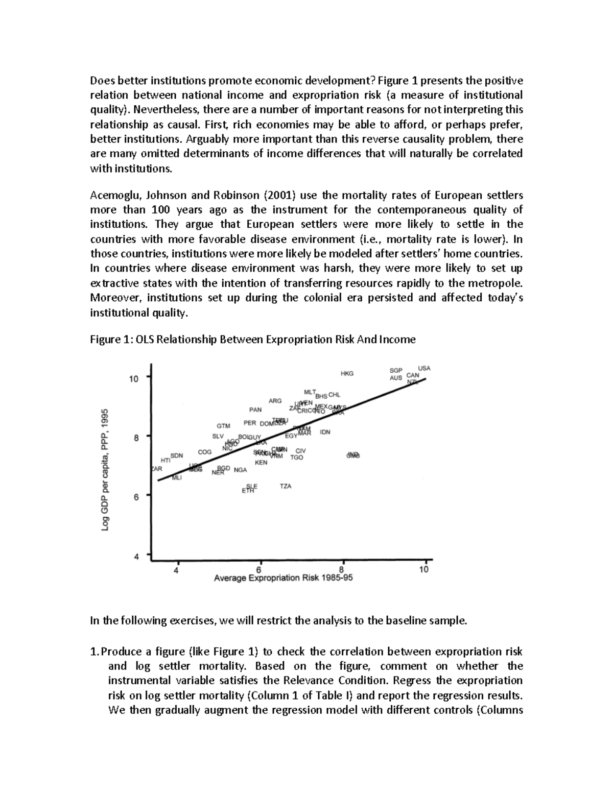 Econometrics Tutorial - Does better institutions promote economic ...