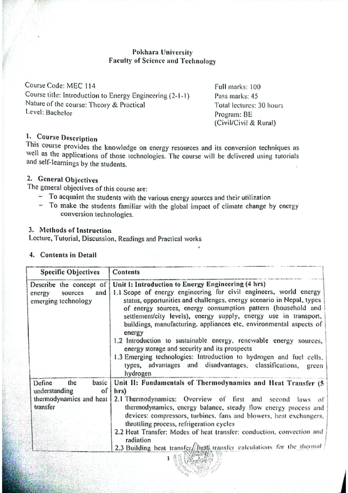 Introduction To Energy Engineering Studocu