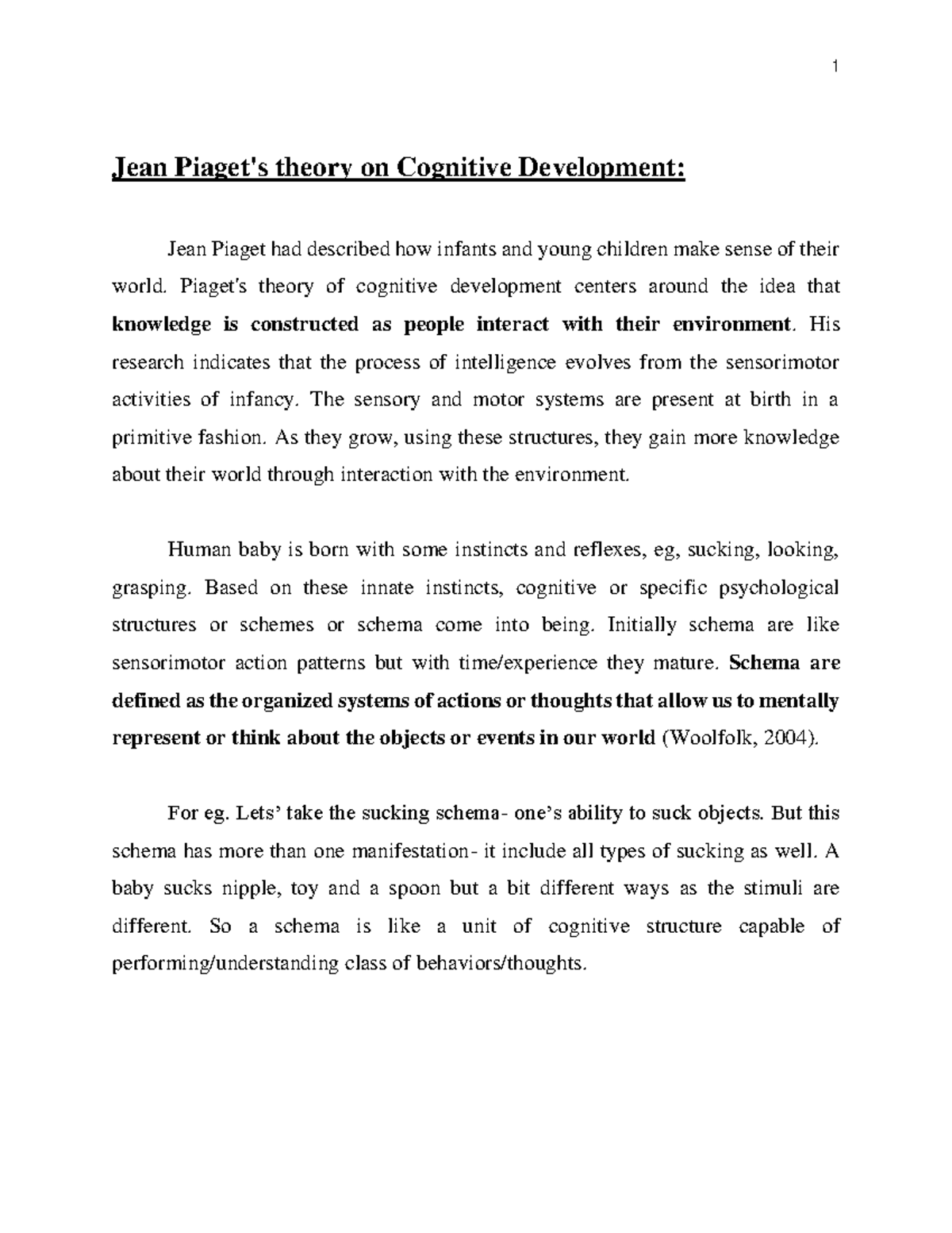 Jean Piaget Cognitive Development mak - Jean Piaget's theory on ...