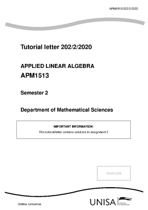 101 2017 3 b - Assignments - Define tomorrow. universityof south africa ...