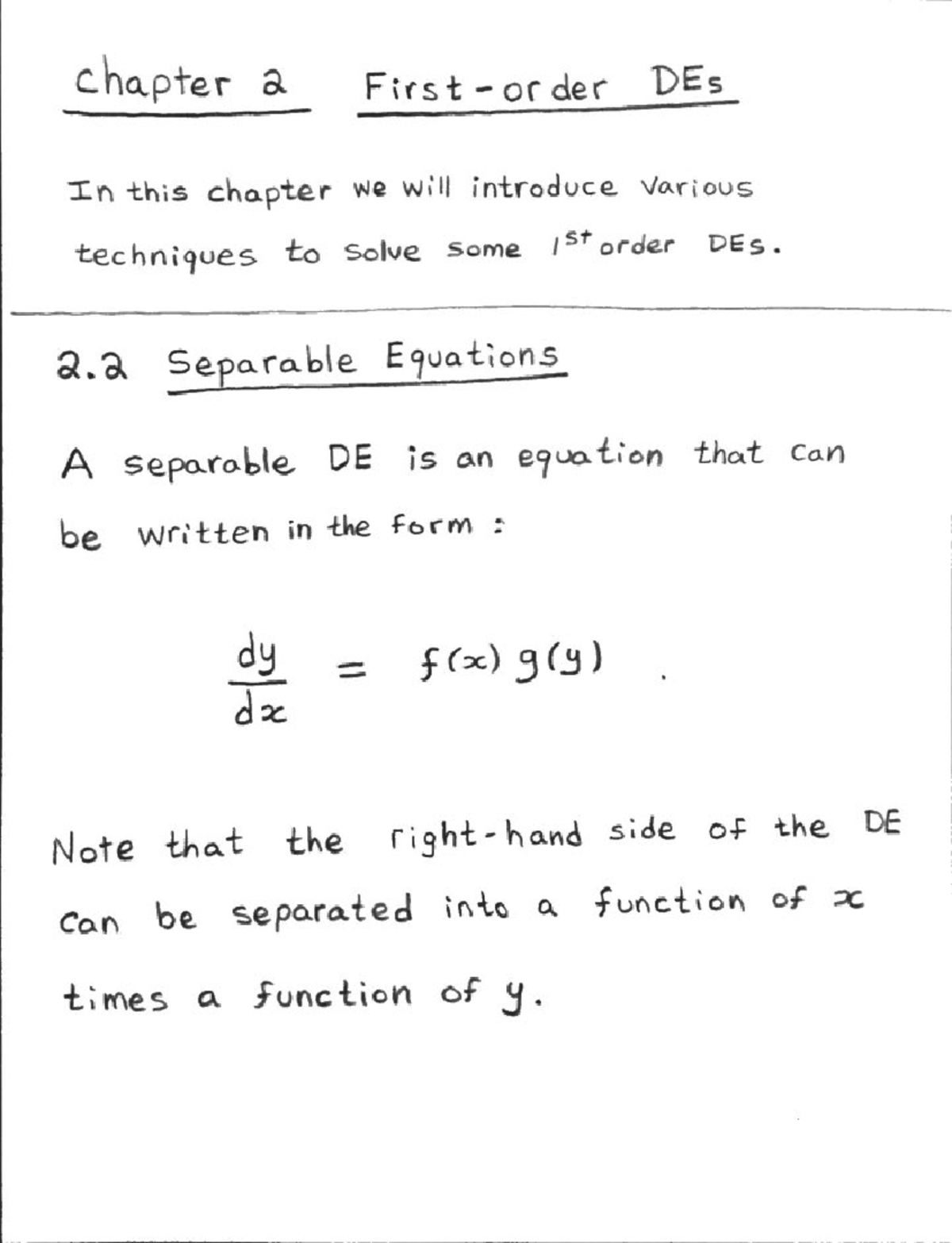 2.2 Separable Equations - MATH 252 - Studocu