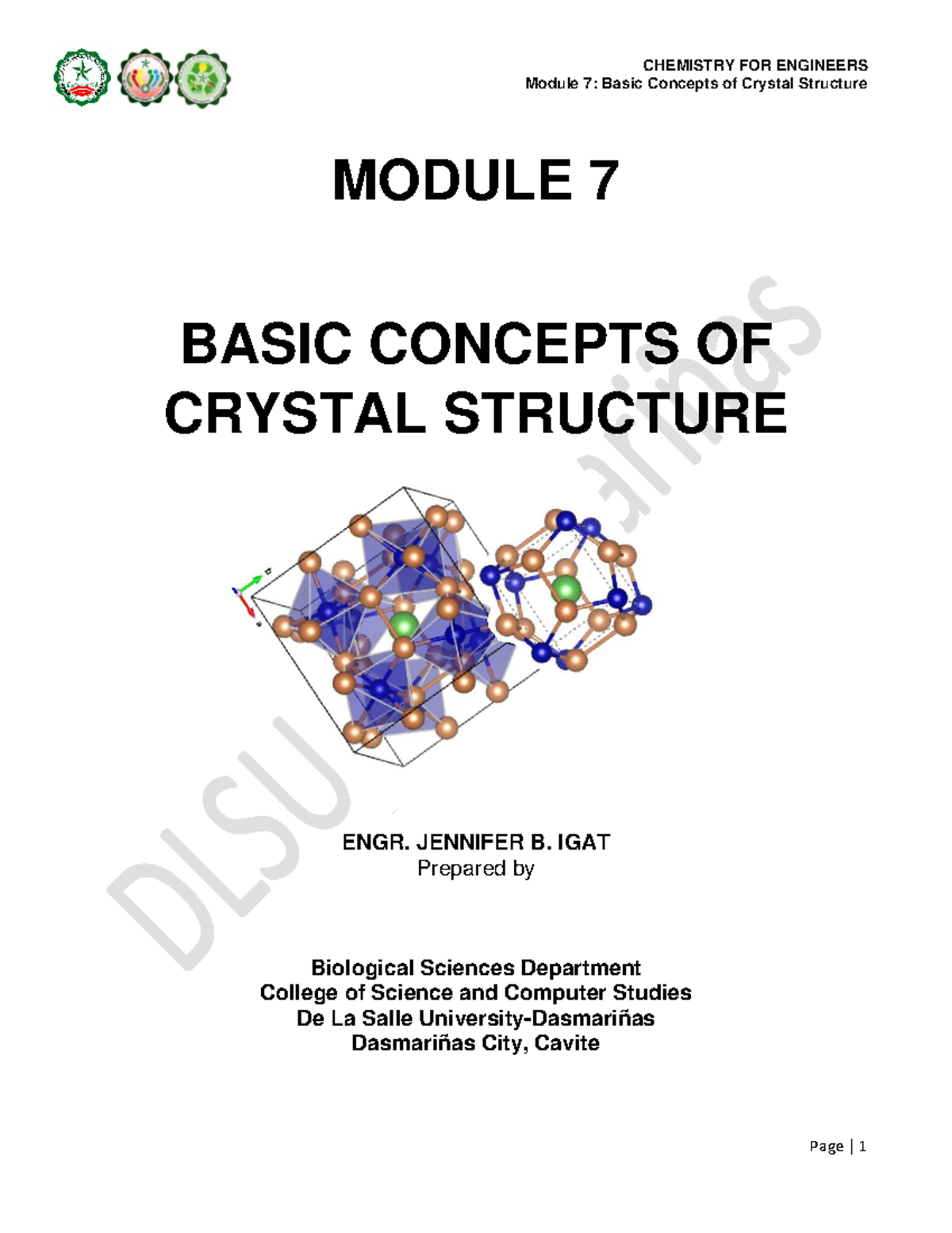 M7 Basic Crytsal Structure - Module 7: Basic Concepts of Crystal ...