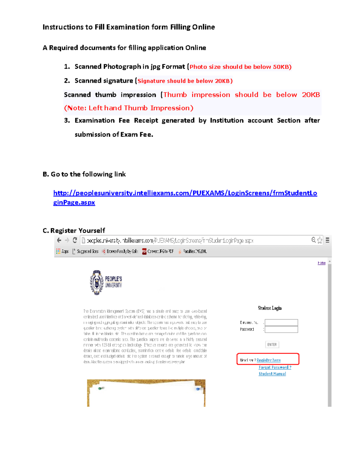 Instruction and Guidelines for Submission of Online Examination Form ...
