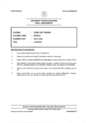 Chapter 4 - Tutorial - FUZZY SETS THEORY Chapter 4 : Linguistic ...