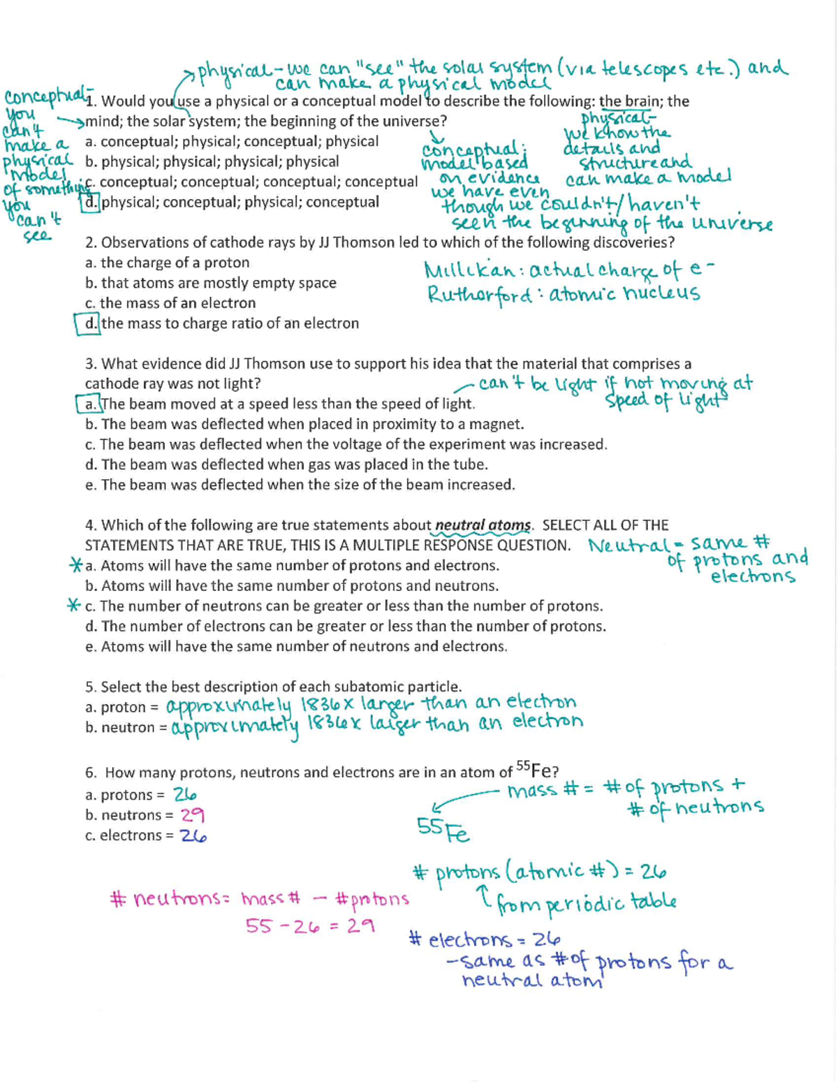 Practice exam 2 (v1)- solutions - CHEM 1010 - Studocu