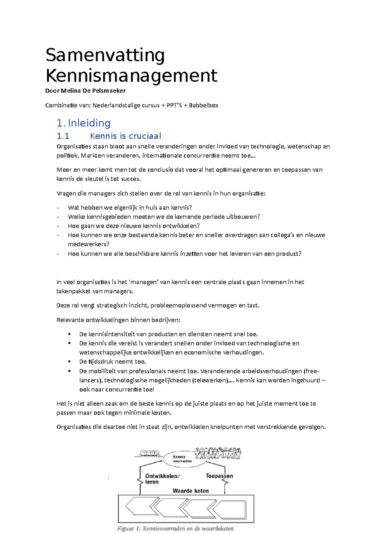 Kennismanagement OOW Universiteit Antwerpen - samenvatting - UAntwerpen ...