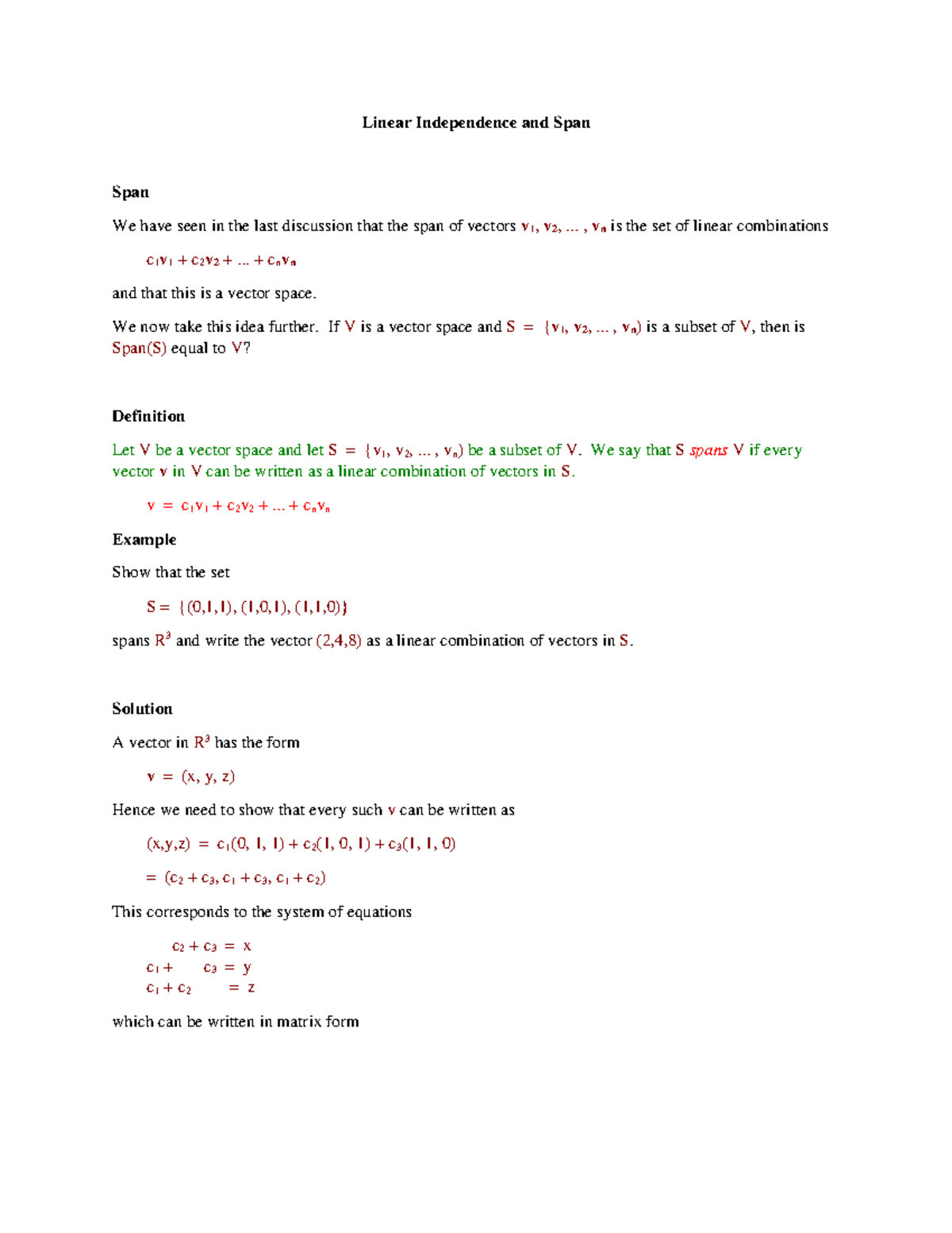 Linear Independence Linear Algebra Warning Tt Undefined Function 32 Linear Independence