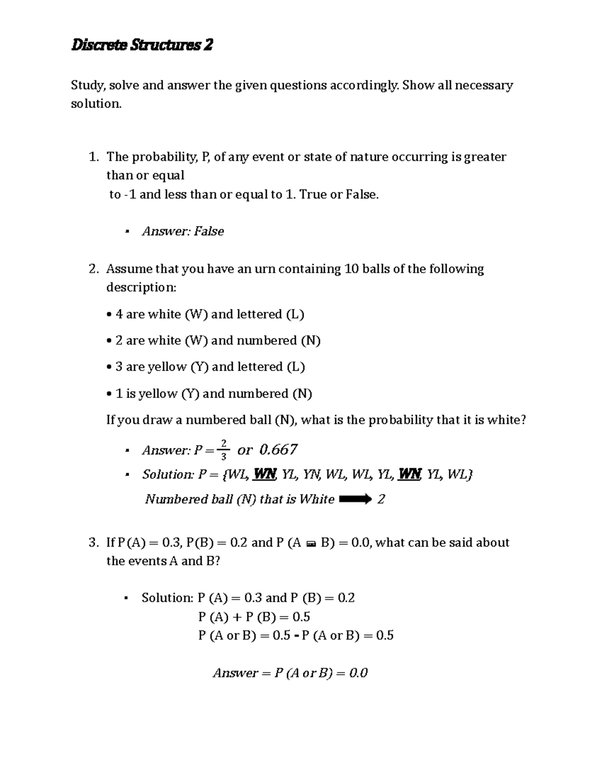 Discrete Structure: Probability - Discrete Structures 2 Study, solve ...