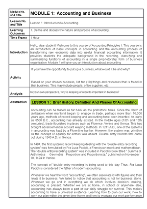 WEEK 9 Module 2 - lesson 3 - Module No. and Title MODULE 2 – The ...