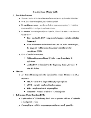 Genetics Exam 2 Study Guide - Genetics Exam 2 Study Guide DNA is a ...