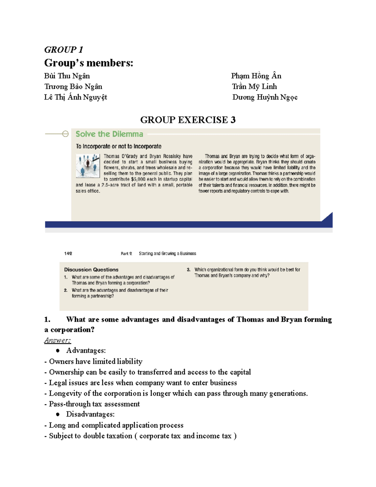 [IBC03 K46][Group Exercise 3] [Group 1] - GROUP 1 Group’s members: Bùi ...
