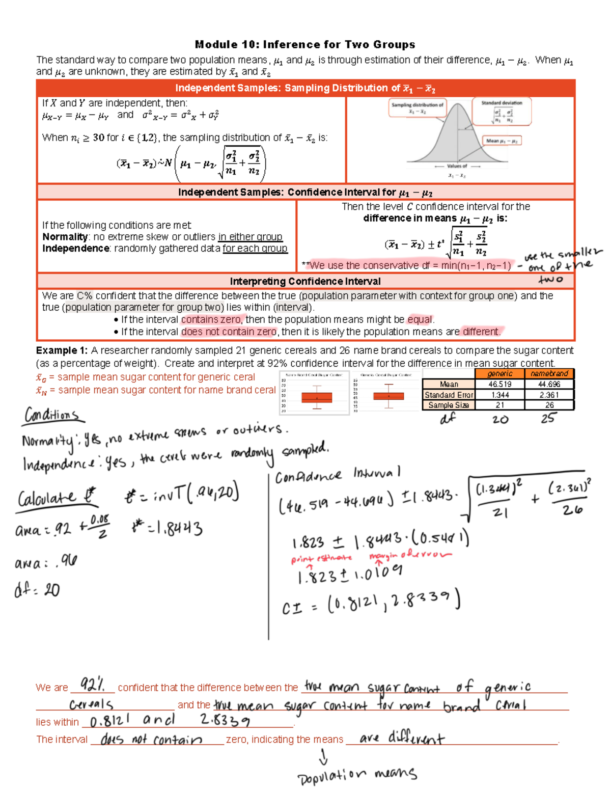 M10D2 Notes - Inference for two groups focusing on independent samples ...