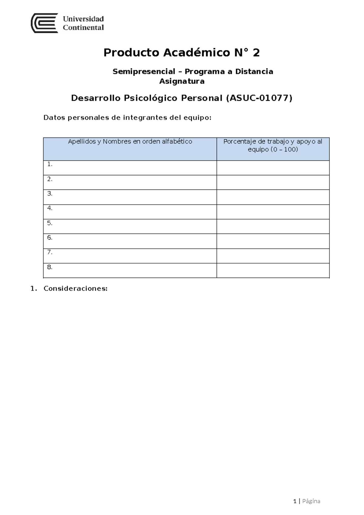 PA2 Desarrollo Psicológico Personal 2023 - Producto Académico N° 2 Semipresencial – Programa a ...