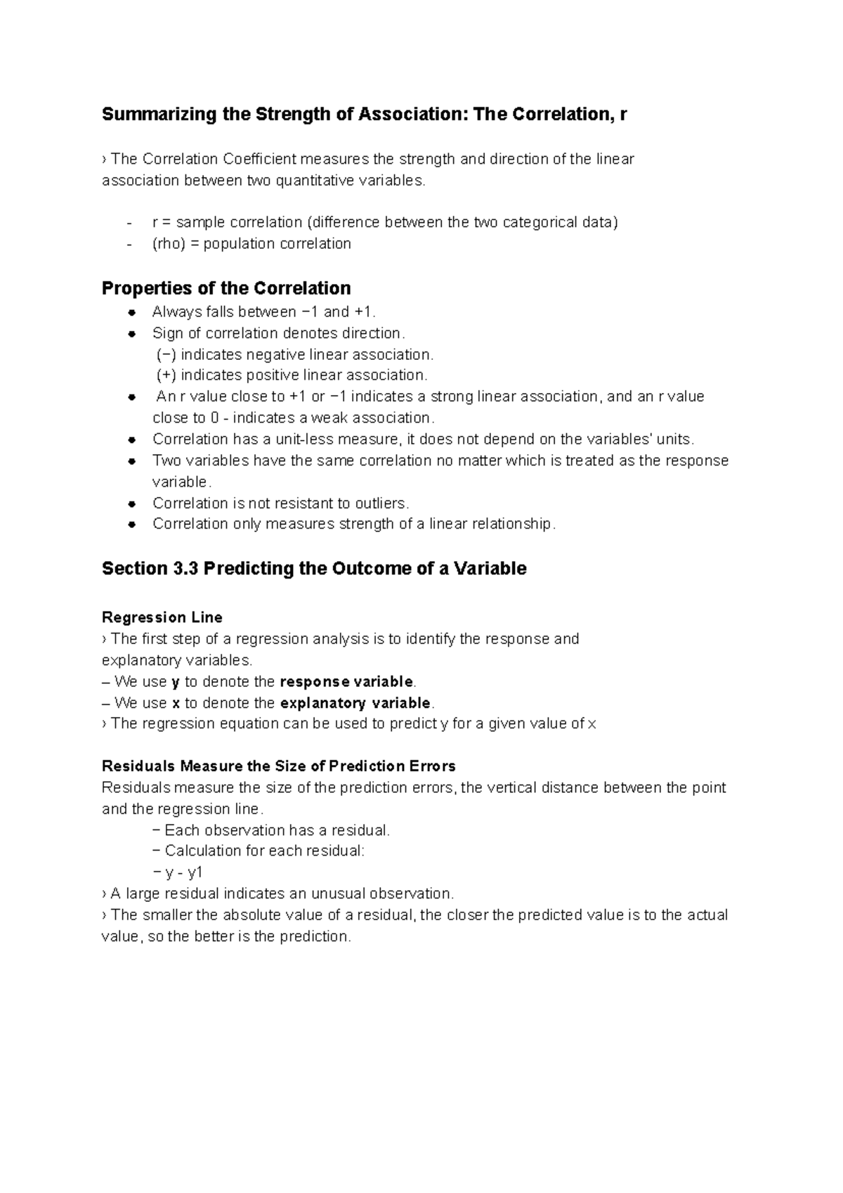 Lecture 3 - Summarizing the Strength of Association: The Correlation, r ...