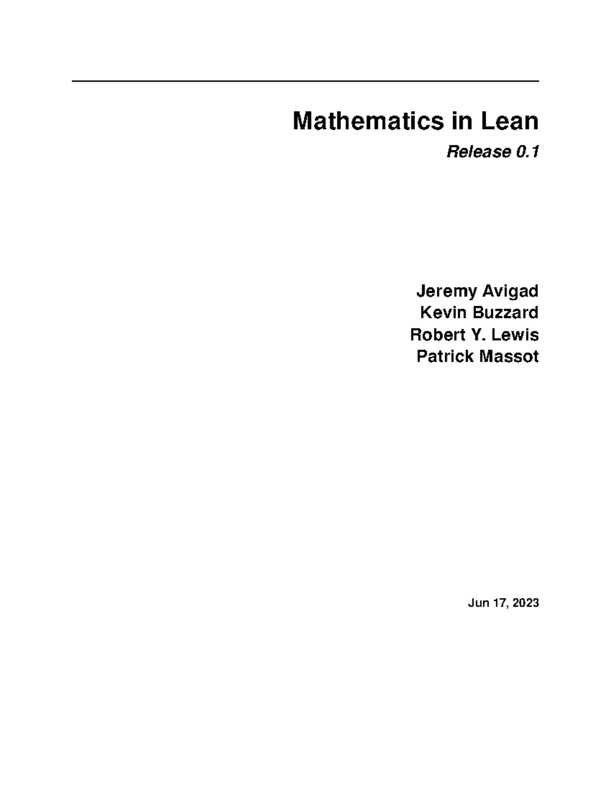 Mathematics in lean - MATH55 - Harvard - Studocu