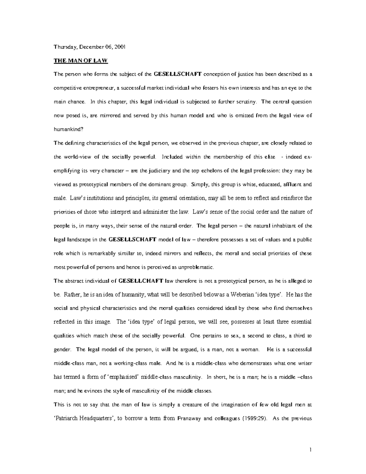 The Man of Law - This is an article describing how laws are made with a ...