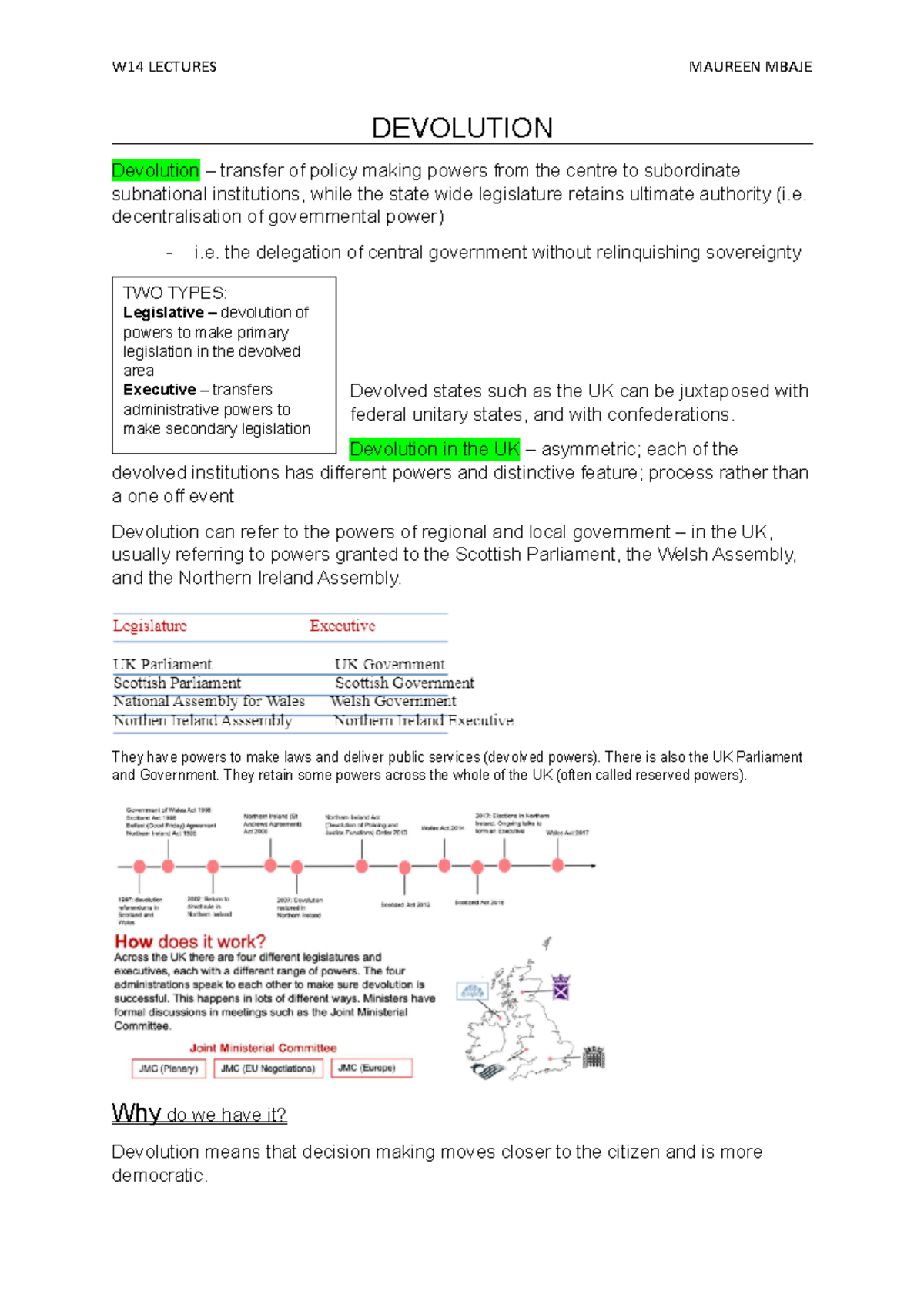 Devolution - ......... - DEVOLUTION Devolution – transfer of policy ...