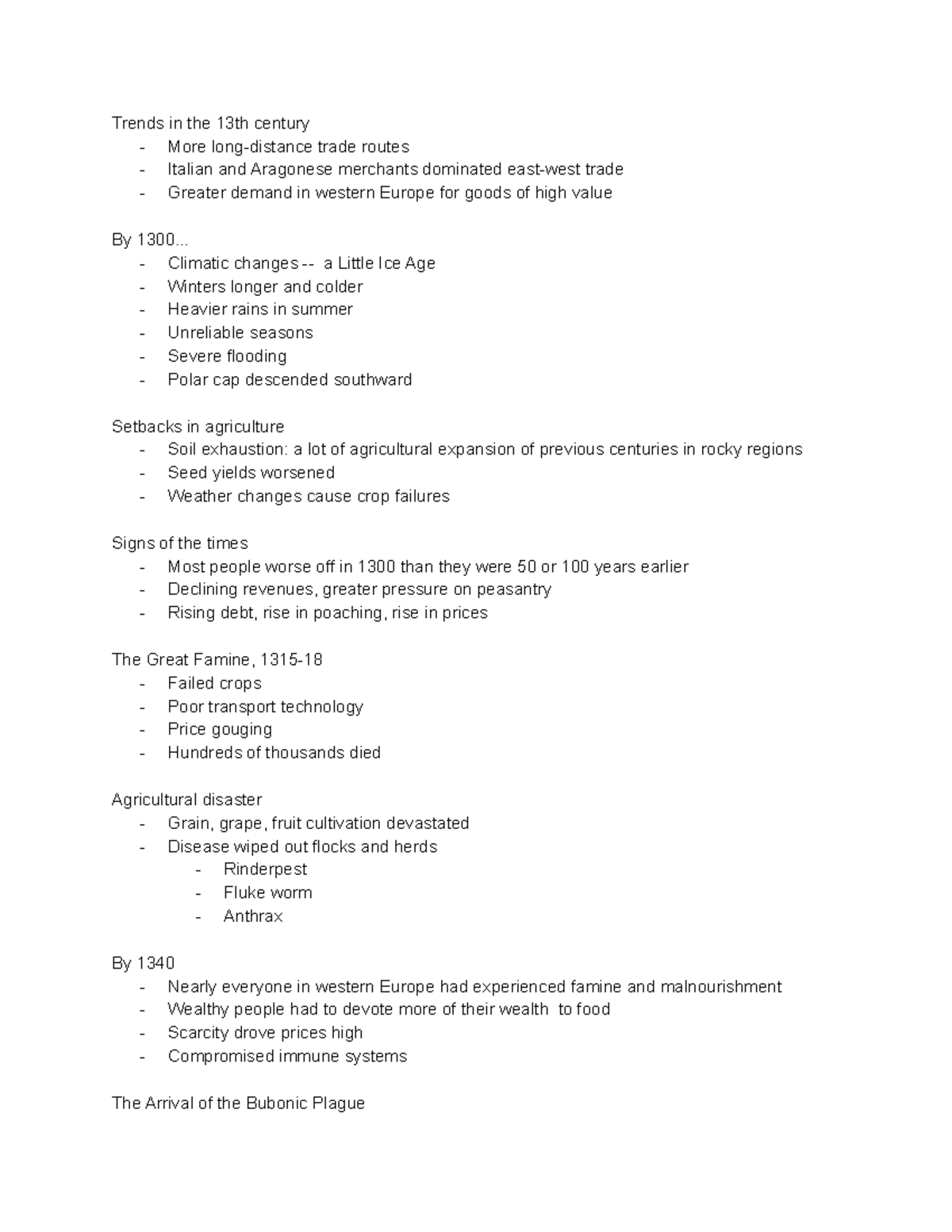 His 004a: lecture notes 20 - Trends in the 13th century - More long ...