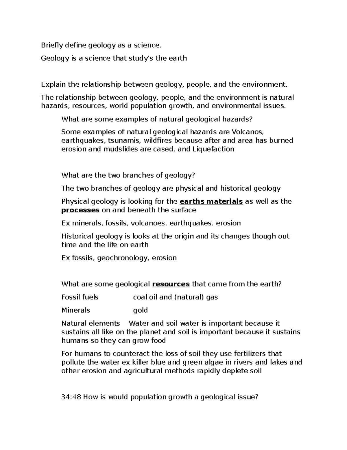 Unit 1 questons - First five chapters of textbook - Briefly define ...