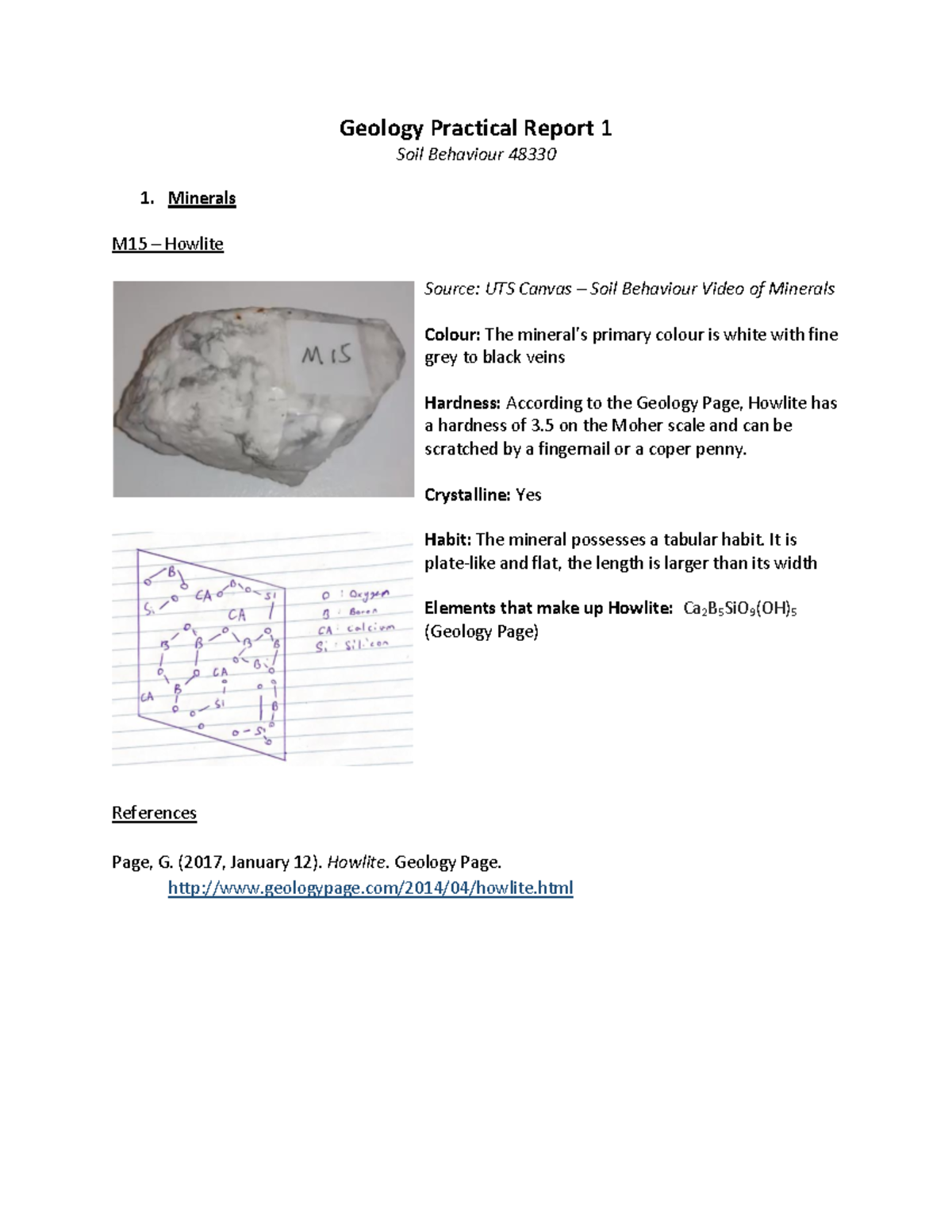 Geology Practical Report 1 - 2021 Spring - Geology Practical Report 1 ...
