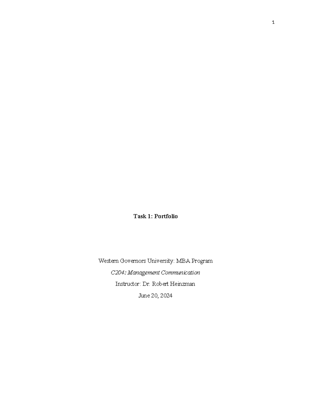 C204 Task 1 Portfolio Passed - Task 1: Portfolio Western Governors ...