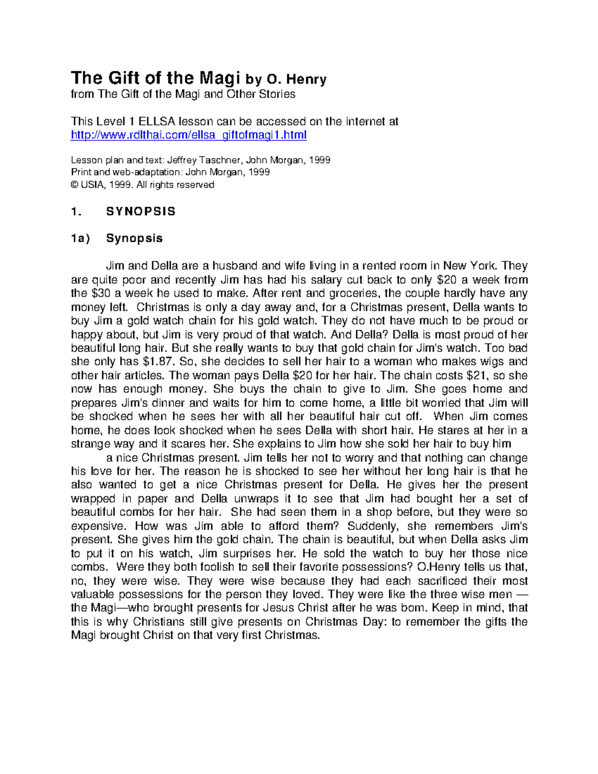 The gift of magi - The Gift of the Magi by O. Henry from The Gift of ...