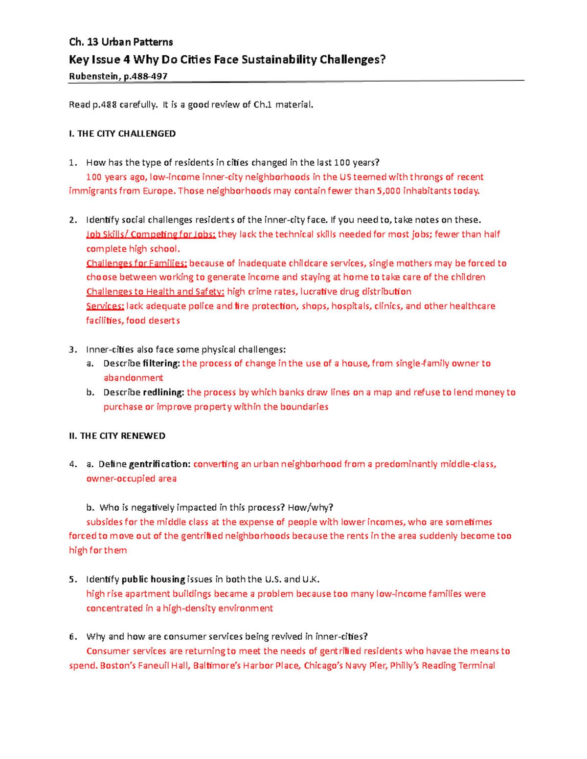 Chapter 13.4 AP Human Geography - Ch. 13 Urban Paerns Key Issue 4 Why ...