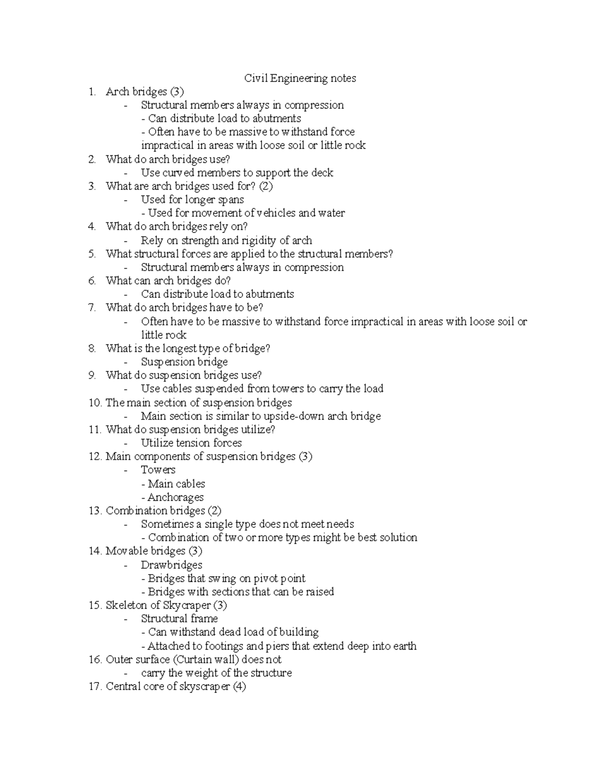 Civil Engineering terms 3 - Civil Engineering notes Arch bridges (3 ...