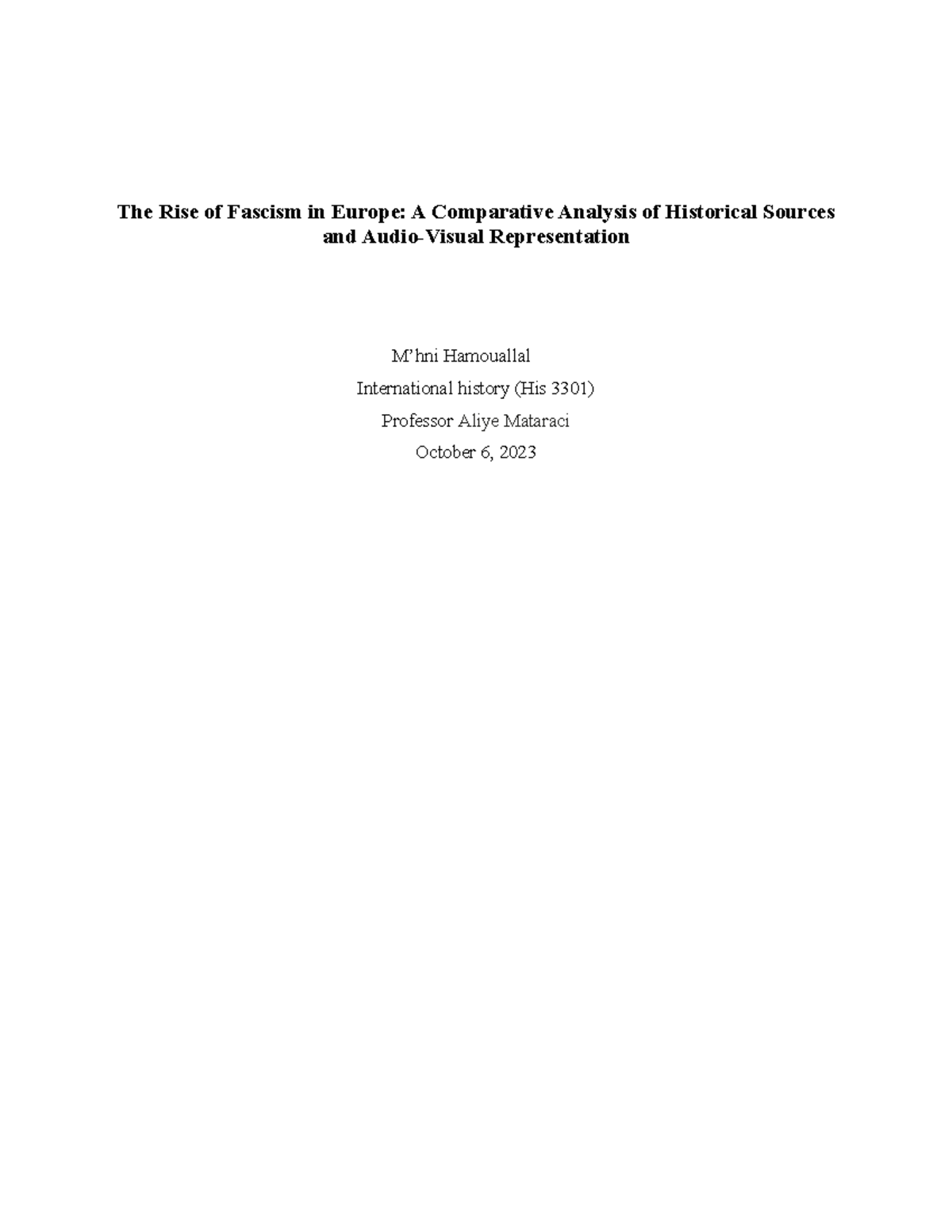 Facism 11 - The Rise of Fascism in Europe: A Comparative Analysis of ...
