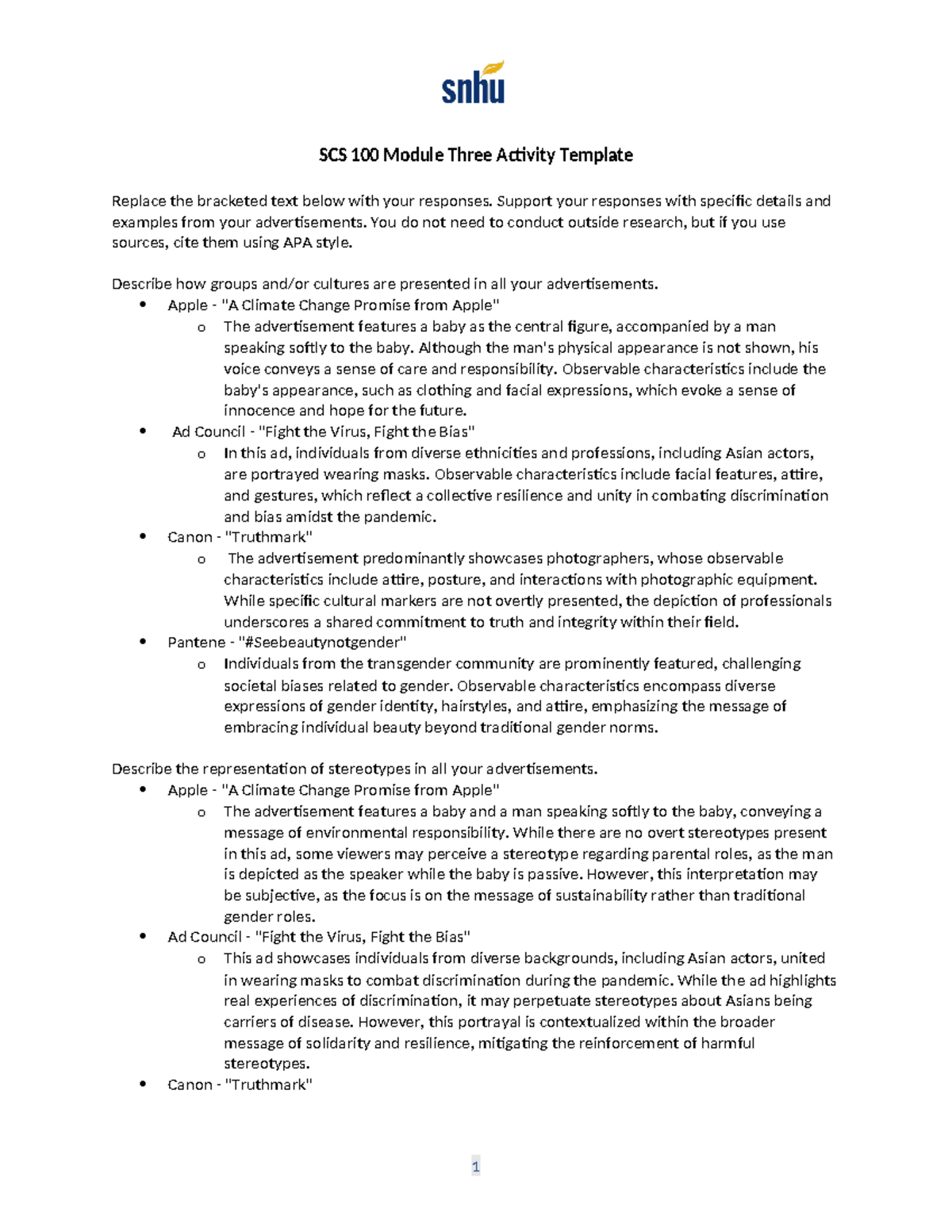 SCS 100 Module Three Activity submitted - SCS 100 Module Three Activity ...