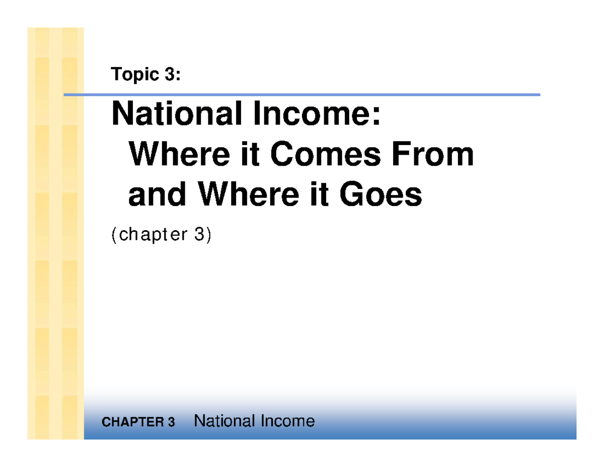 3 National Income - perfect notes - CHAPTER 3 National Income Topic 3 ...