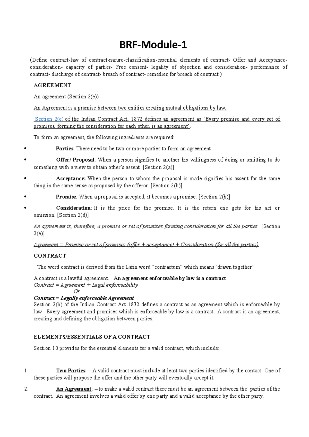 BRF-Note-Module-1 - Best suitable for Kerala University BBA students ...