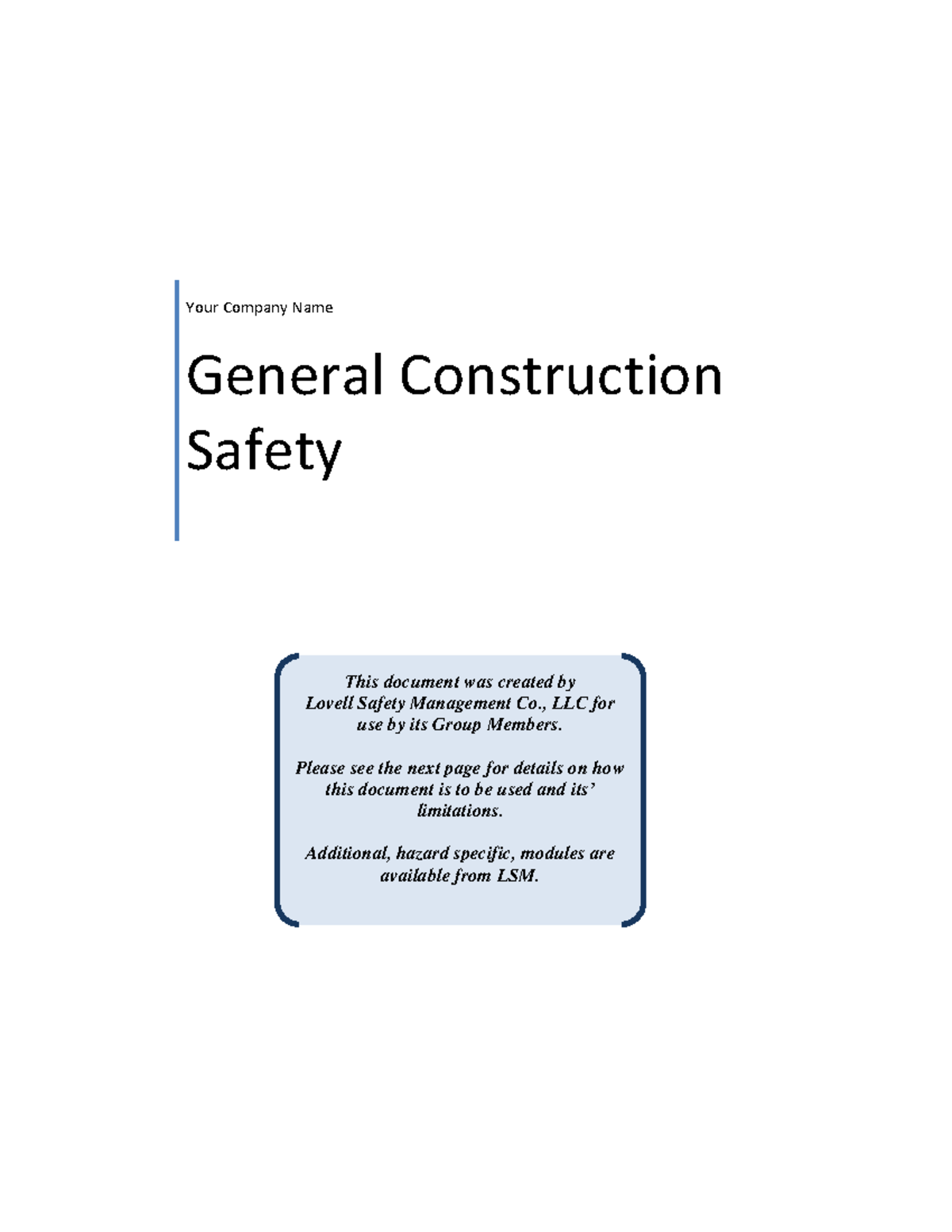 General construction safety policy-bie - ####### Your Company Name ...