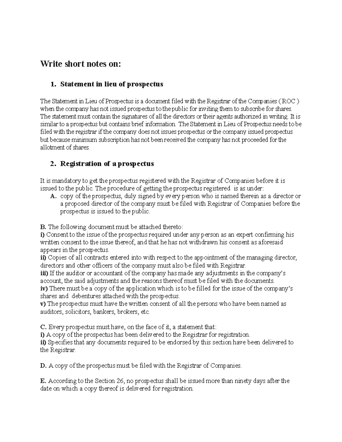 Corporate Law Important Notes And CIA Write Short Notes On 1 corporate-law-important-notes-and-cia-write-short-notes-on-1