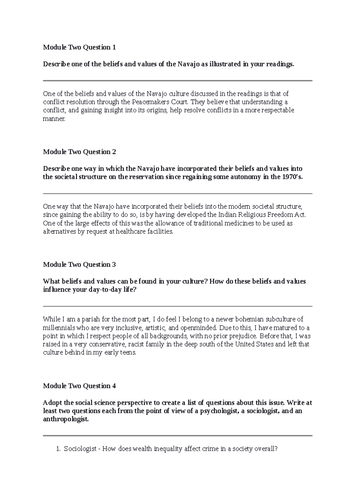 Patrick Simmons SCS 200 Applied Social Sciences - Module Two Question 1 ...