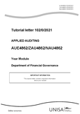 98230 - Unisa - Advanced diploma accounting sciences - Studocu
