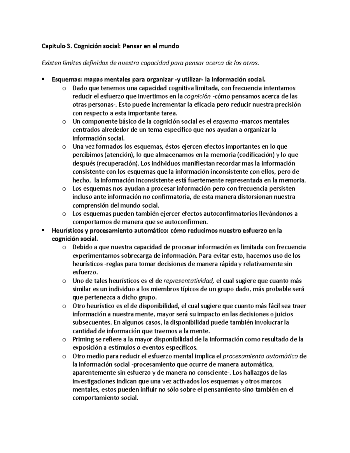 Capitulo 3. Cognicion social Pensar en el mundo - Capitulo 3. Cognición social: Pensar en el ...