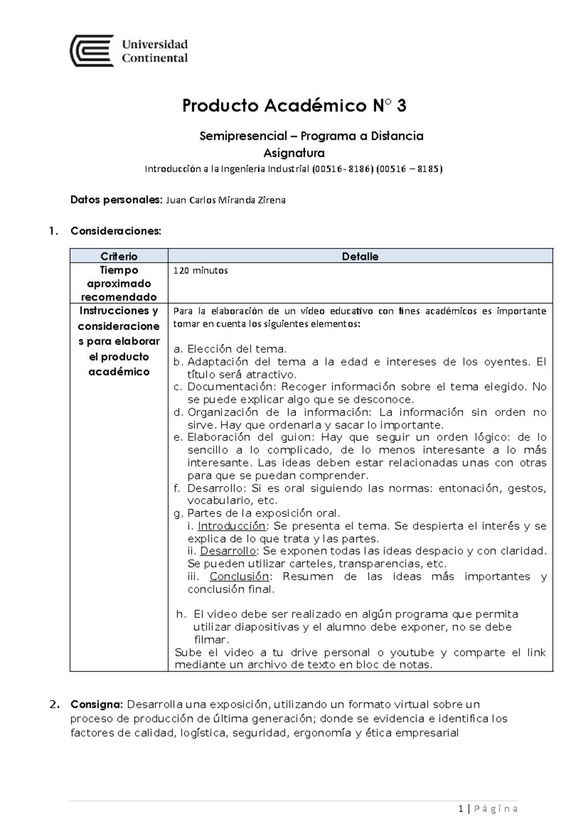 Producto Académico N° 3 - Producto Académico N° 3 Semipresencial – Programa a Distancia ...