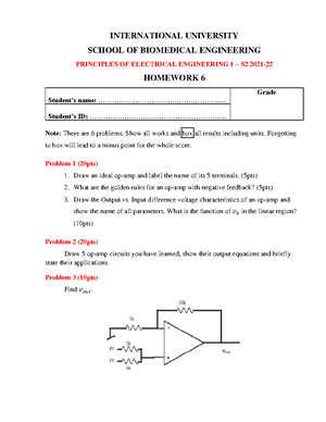 EE1 HW5 S2 2021 22 - Weekly homework - INTERNATIONAL UNIVERSITY SCHOOL ...