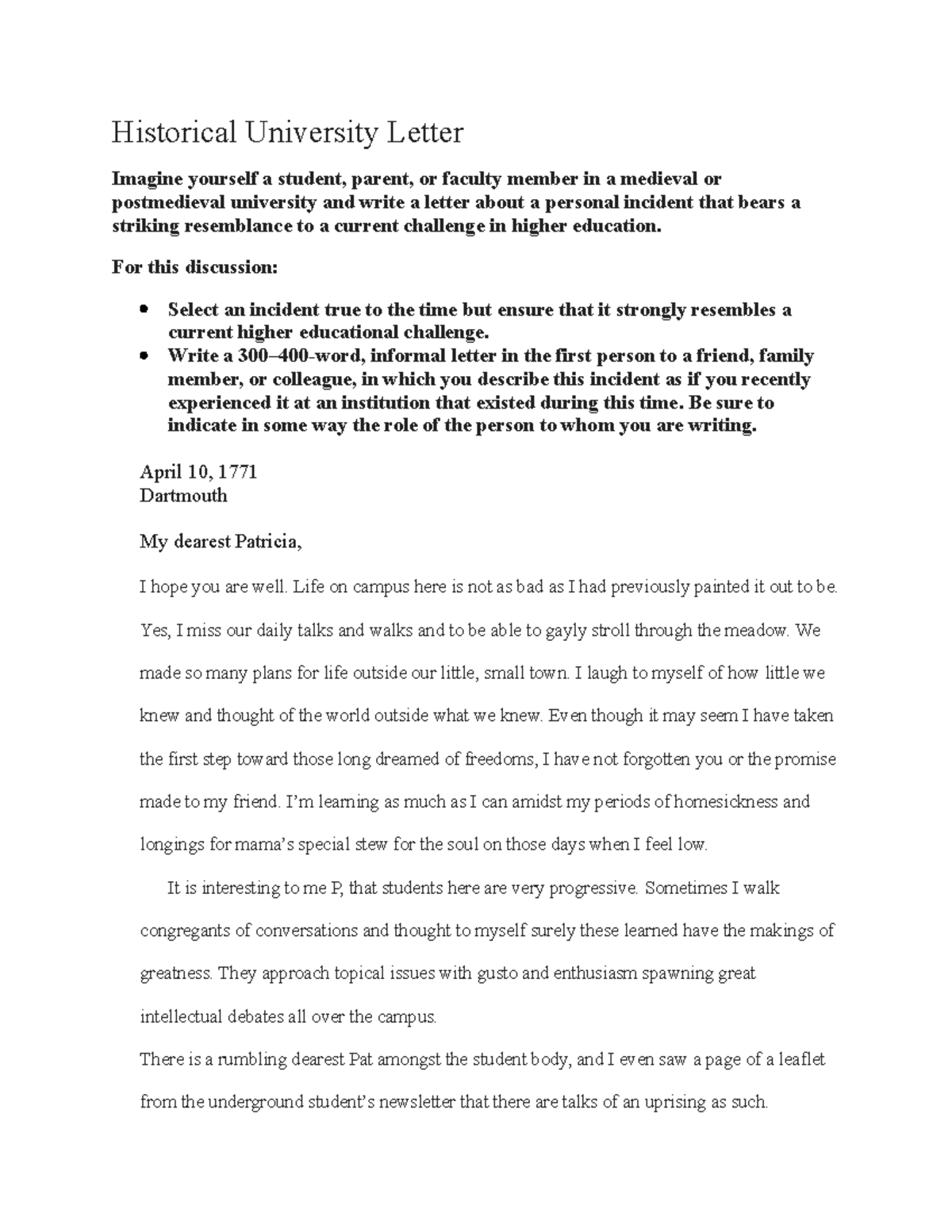 ED7841 u02d02 Historical University Letter - Historical University ...