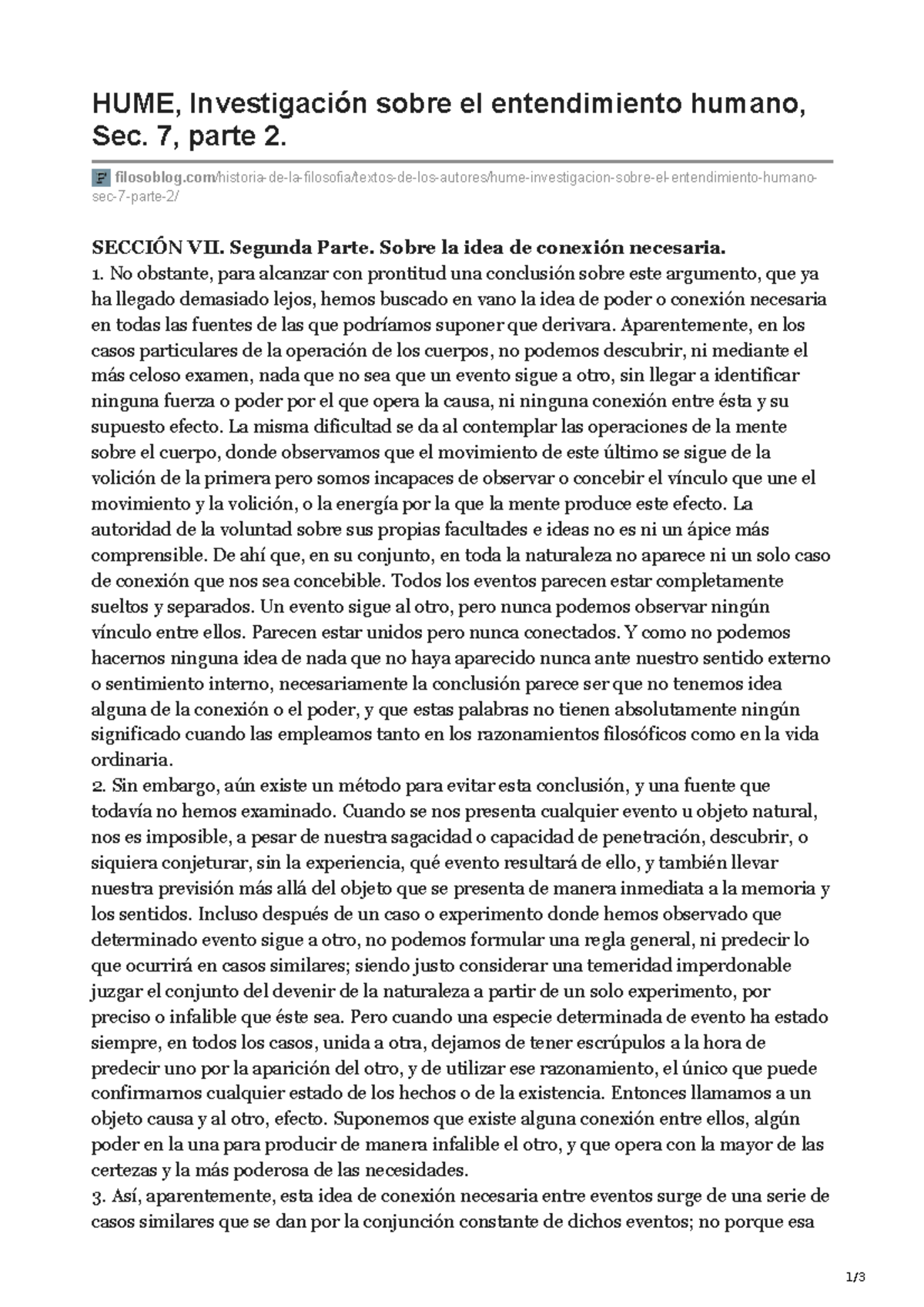 6 HUME Investigación sobre el entendimiento humano Sec 7 parte 2 - 1 ...