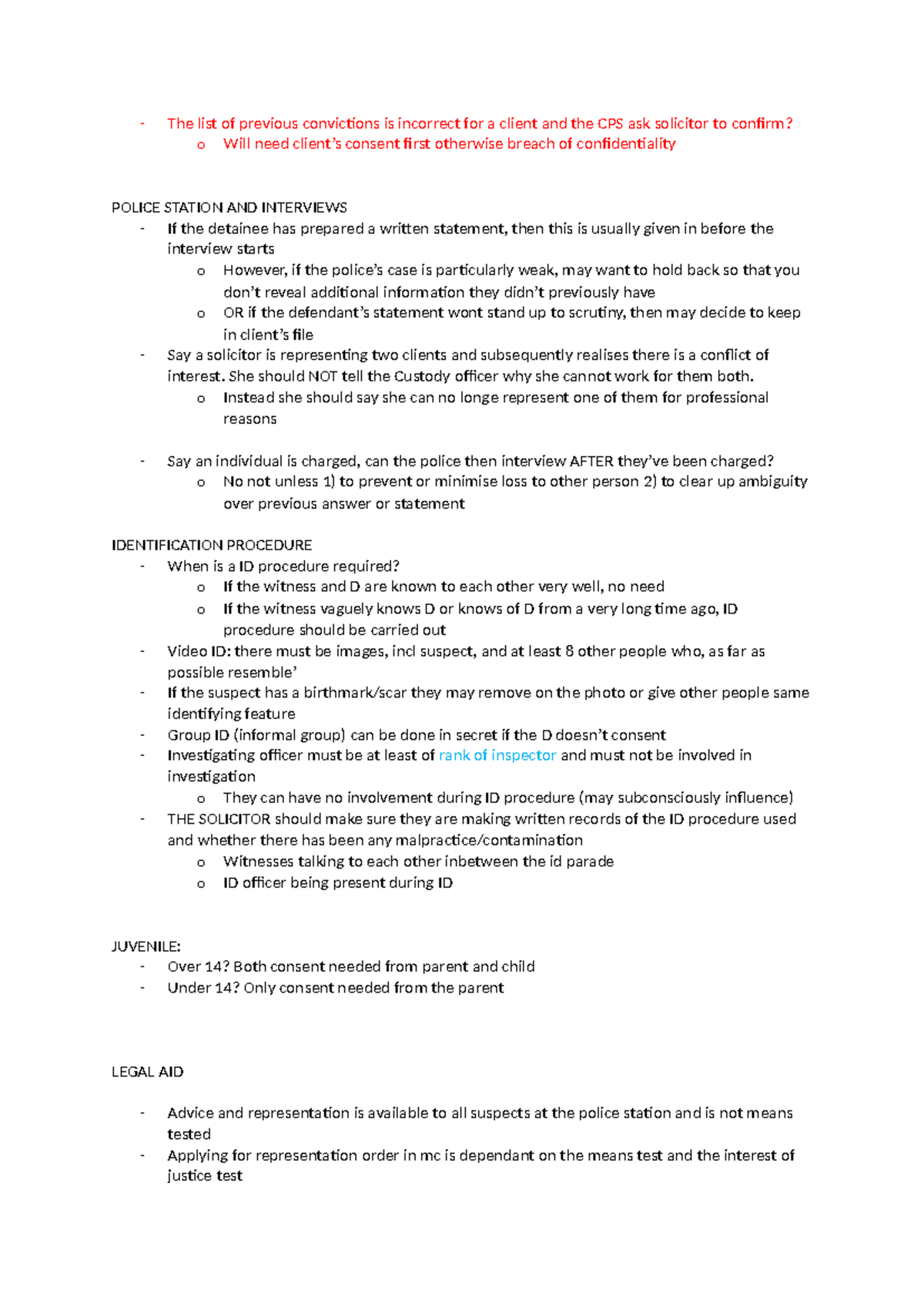 Criminal cram sheet - The list of previous convictions is incorrect for ...