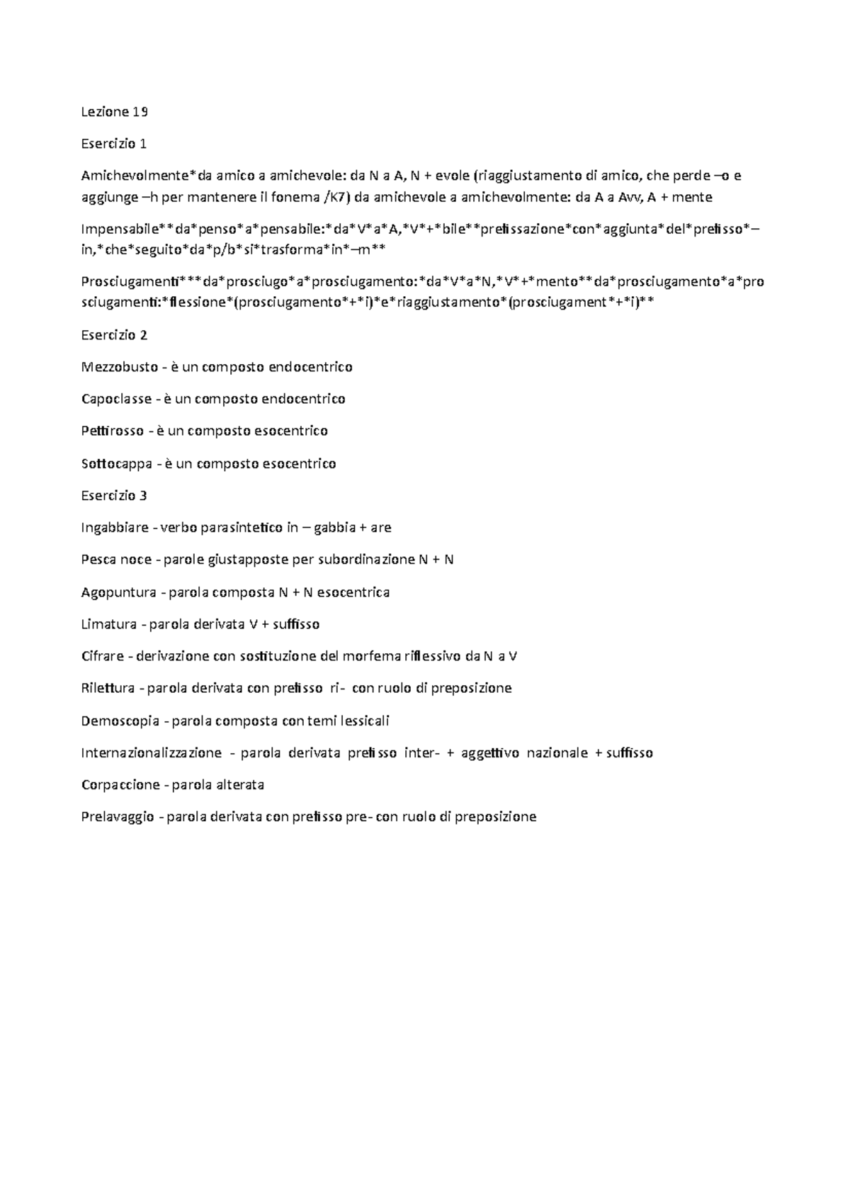 Esercitazione Lezione 19 esercizio 1 - 2 - 3 - Lezione 19 Esercizio 1 Amichevolmenteda amico a ...