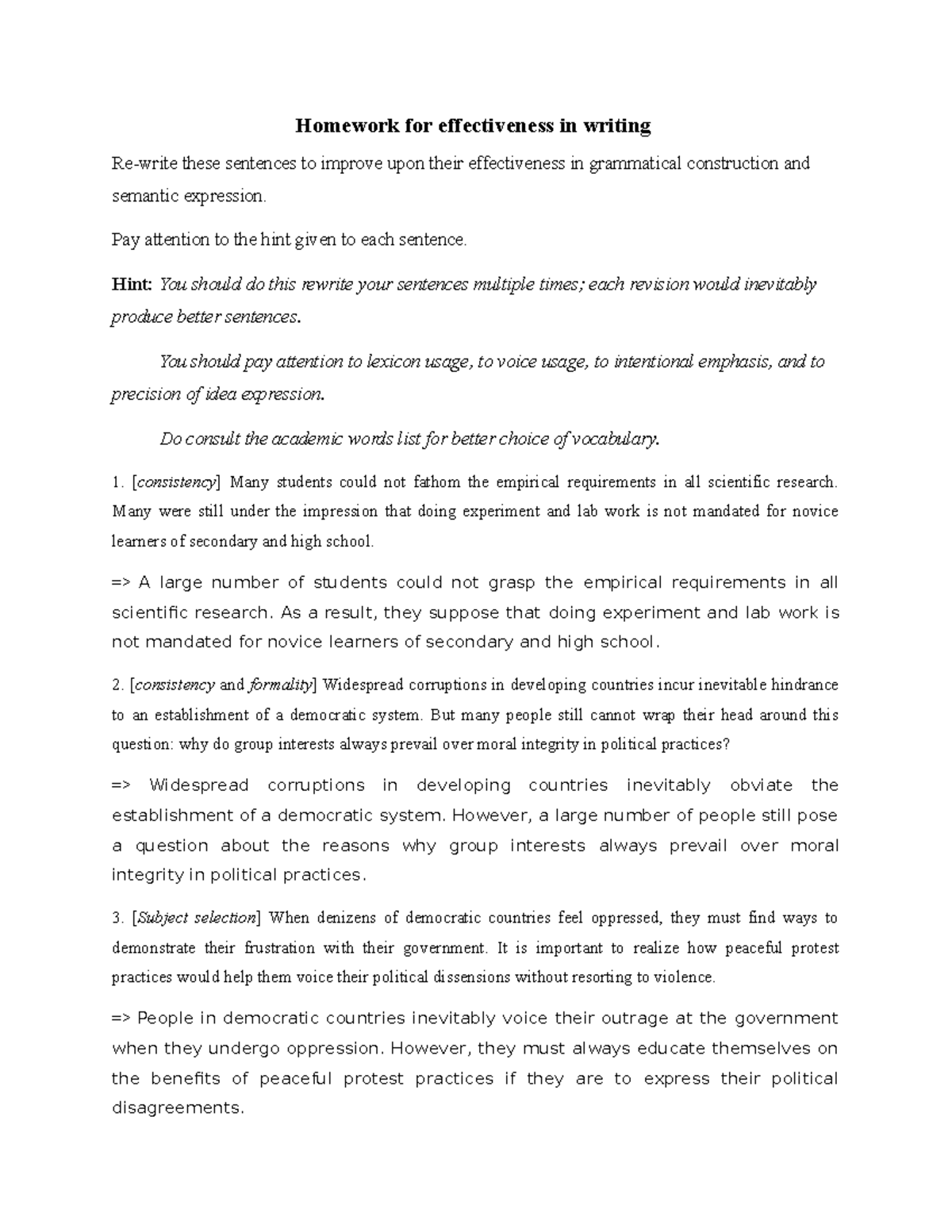 Đào Ngọc Bích - Homework for effectiveness in writing - Homework for ...