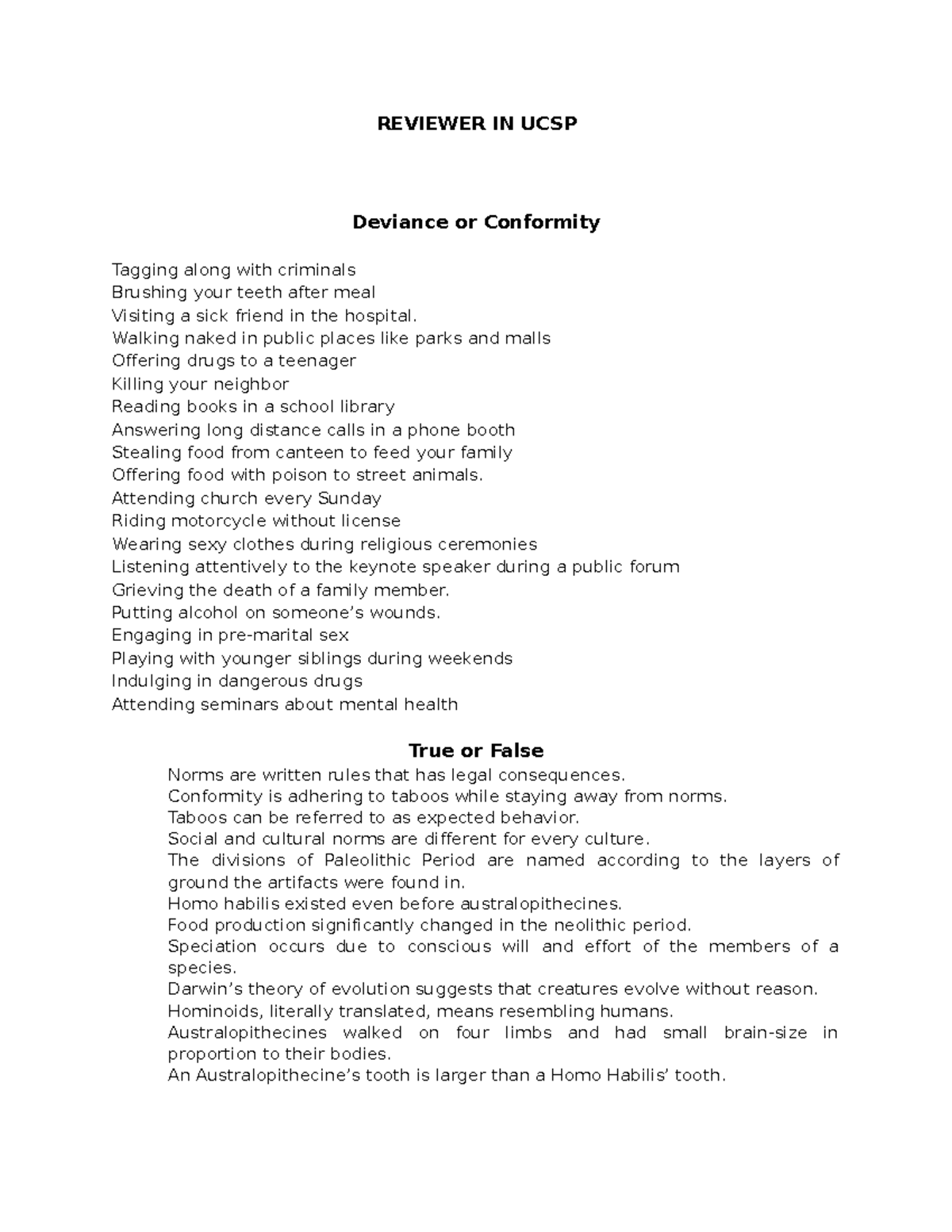 Reviewer-IN-UCSP - reviewer - REVIEWER IN UCSP Deviance or Conformity ...