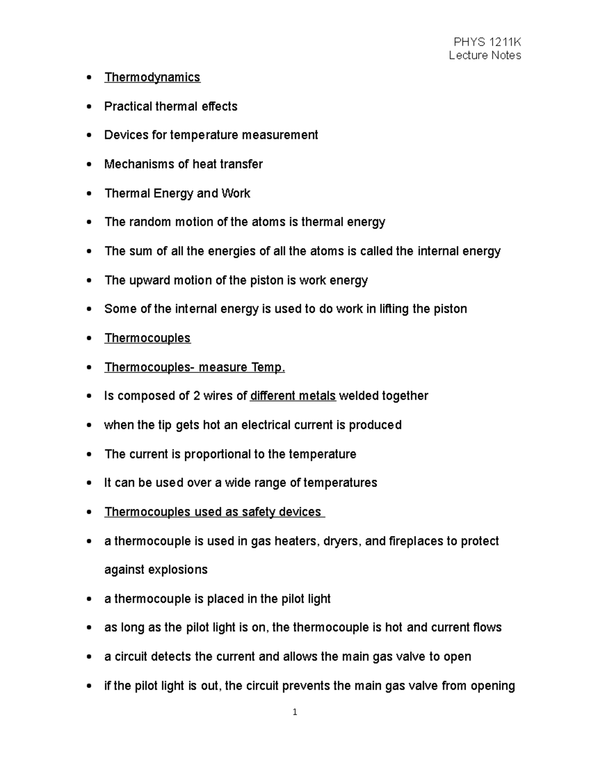 2021 PHYS1211K Physics Lecture Notes Thermodynamics 12B - PHYS 1211K ...