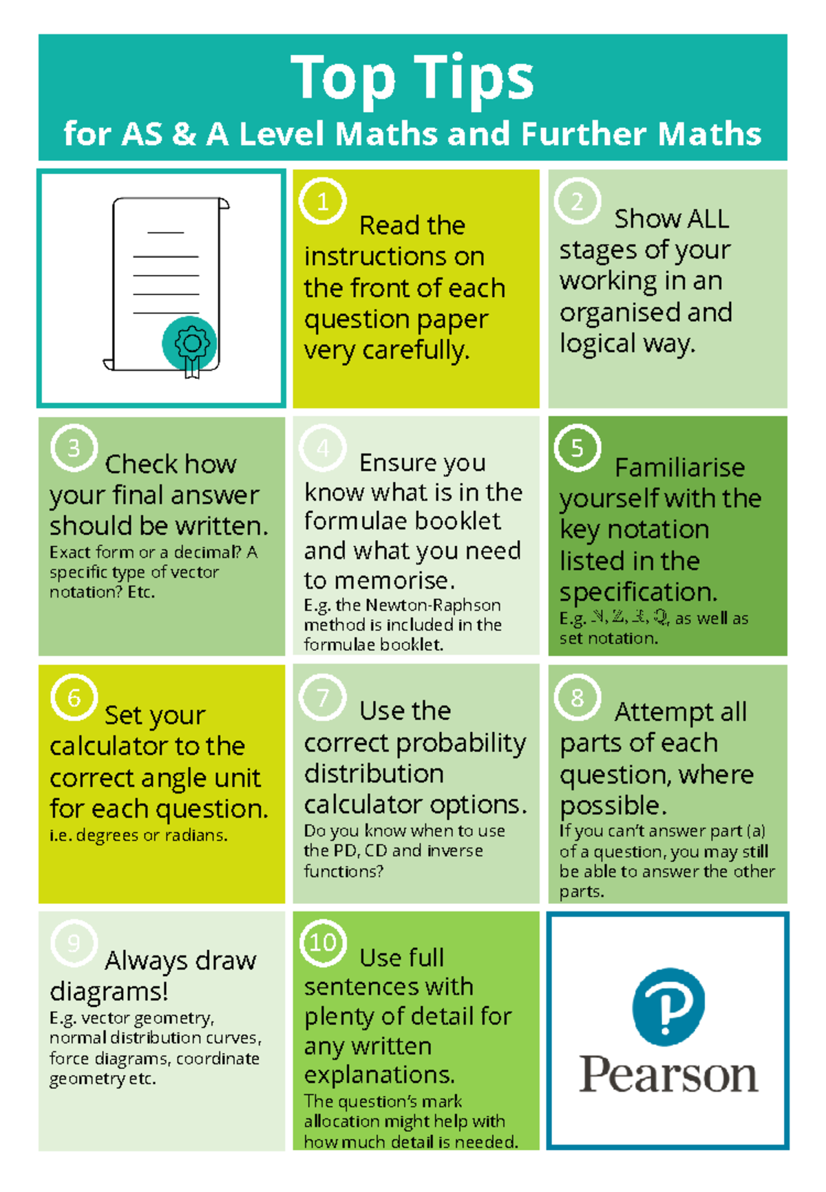 Top Tips - A Level Maths and Further Maths - Set your calculator to the ...