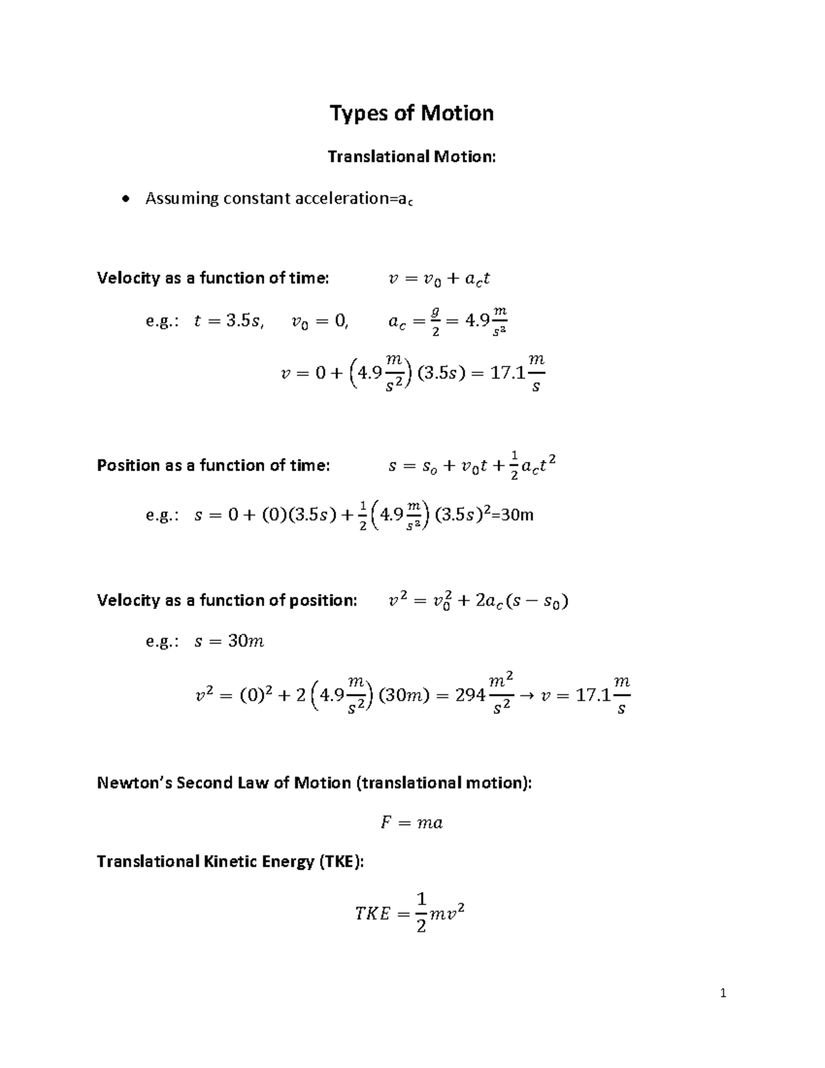 Types-of-motion - Types-of-motion - Types of Motion Translational ...