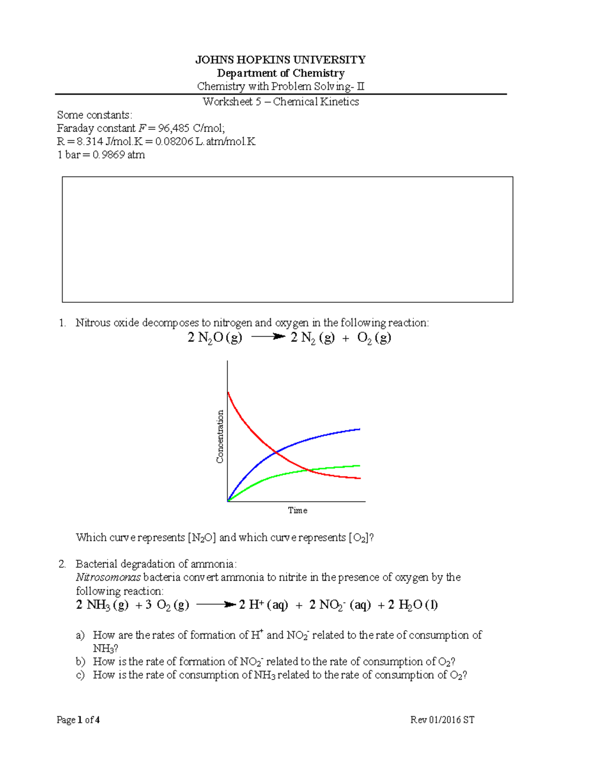 Chemistry with problem solving worksheet 5 - Department of Chemistry ...